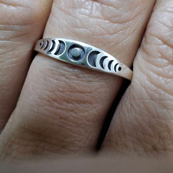 Thin Minimalist High Polished Simple Plain Silver Ring Band / Stackable ...