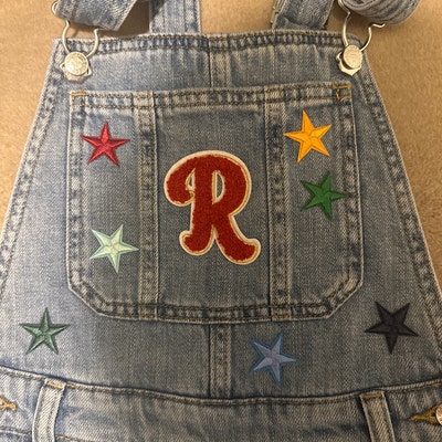 Red Old English Letter Patches Iron on / Sew Retro Alphabet - Etsy