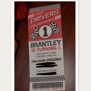Cars Ticket Invitation Cars Party, Race Car Party, Cars Invite, Ticket ...