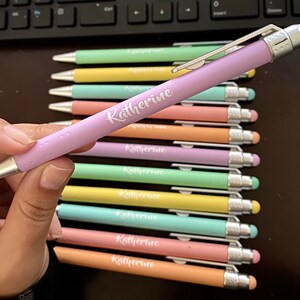 12 Custom Printed Pastel Bright Vibes Imprinted Pens Personalized ...