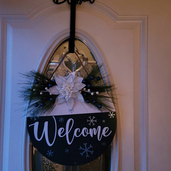 Welcome Winter Door Hanger, Welcome Door Hanger, Winter Door Hanger ...