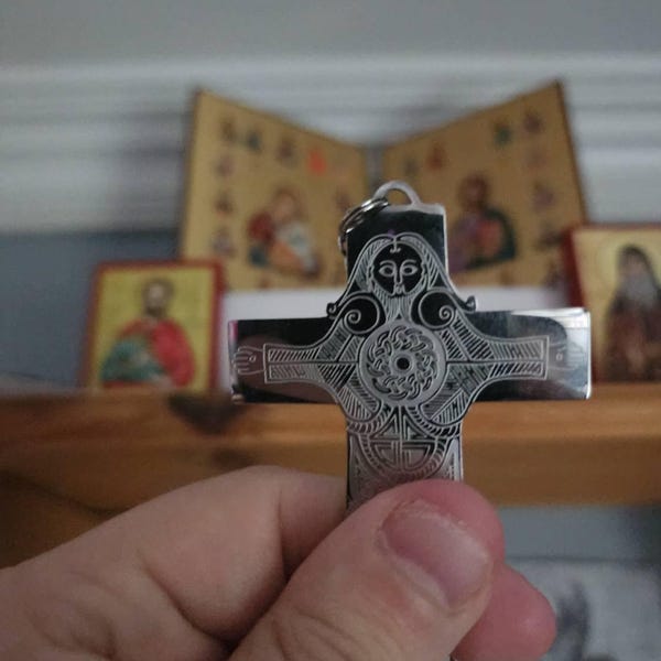Manx Cross, Etched in Stainless Steel on Chain | Celtic Cross ...