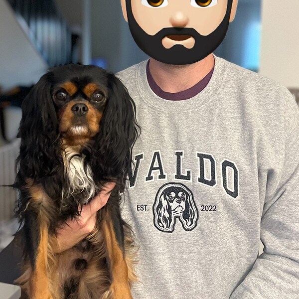 Varsity Custom Embroidered Dog Sweatshirt Custom Dog Sweater Embroider ...