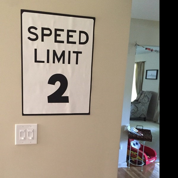 Speed Limit Party Sign, Race Car Party Sign, Race Car Birthday Sign ...