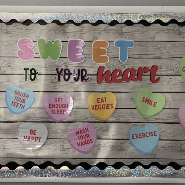 Conversation Hearts Bulletin Board Kit [valentine's Day] - Etsy