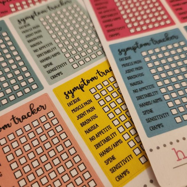 Symptom Tracker - Customizable - Planner Stickers - Many Color Options ...
