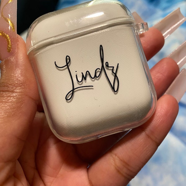 Custom AirPod Case With Keychain Neck Running Strap Protective Customized Name Airpods Case ...