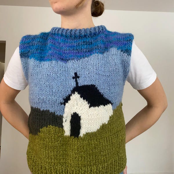 Knitting Pattern | 'honey Church Vest' | Intermediate Intarsia Knitting ...
