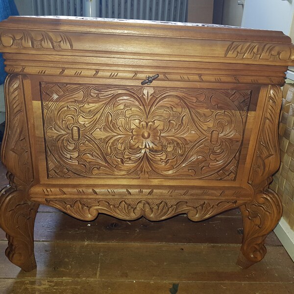 Hand Carved Wooden Secret Lock Box, Secret Chest, Puzzle Box, Encrypted ...