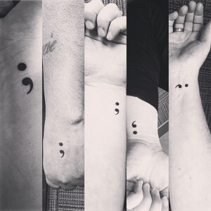 15 Large Semicolon Temporary Tattoo Fake Tattoos / Set of 15 - Etsy