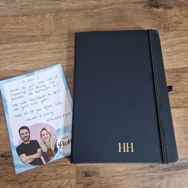 Initial Notebook Present - Personalised Notebook - Black Luxury ...