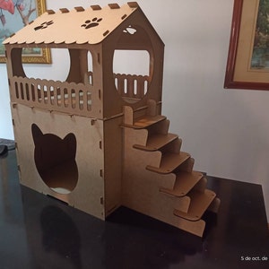 Cat House Laser Cut, Wooden Box, Dxf Project, Svg Ai Cdr Dxf Pdf, Cat ...