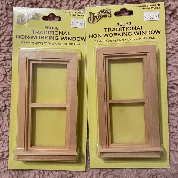 Dollhouse Miniature Side-by-side Tradional Window by Houseworks Ltd - Etsy