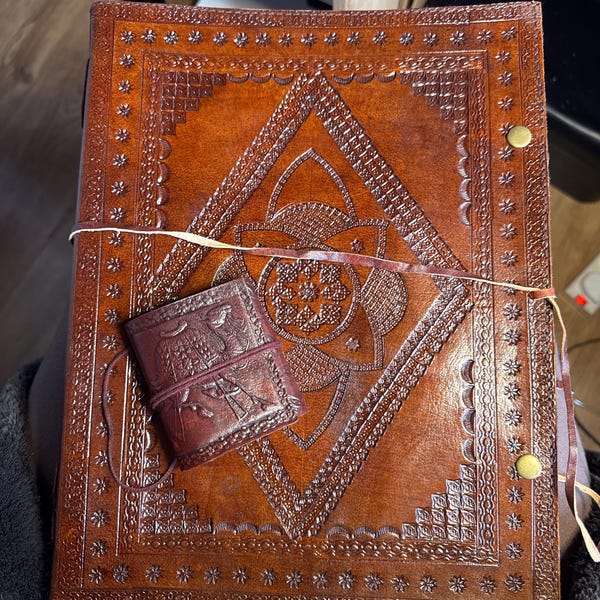 Lotus Flower Gold Embossed Leather Journal Writing Notebook Office ...