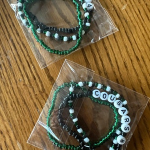 Sports Team Bracelet / Team Colors / Beaded Bracelet / School Team ...