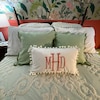 Embroidered Velvet Monogram Pillow. Insert Included. 12x20 Personalized ...