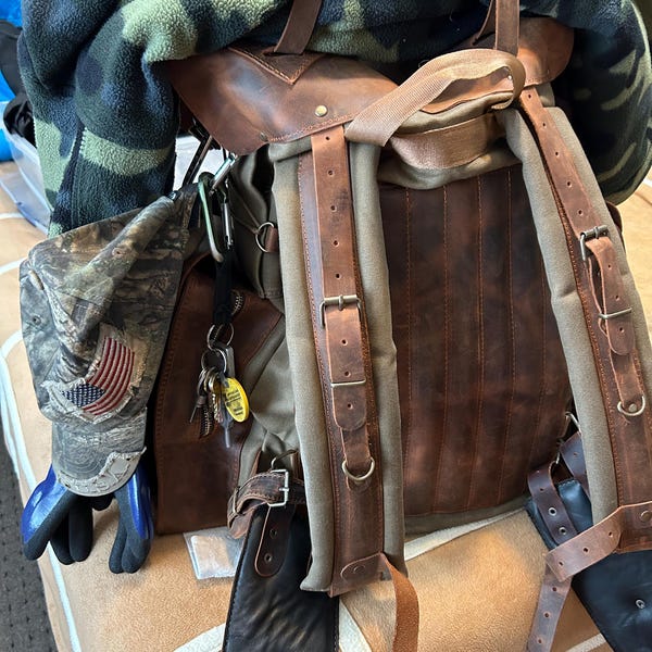 50L | Camping Backpack | Bushcraft Backpack | Brown - Green | Handmade ...