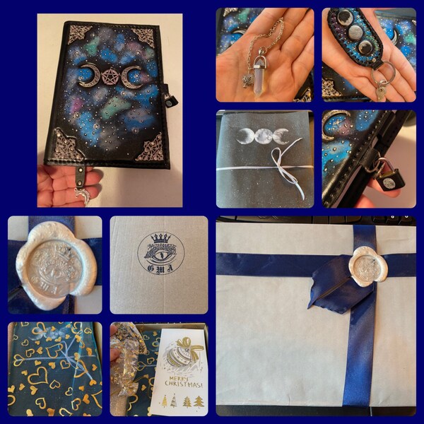 3D Leather Refilable Notebook, Magic Ritual,galaxy,leather Grimoire ...