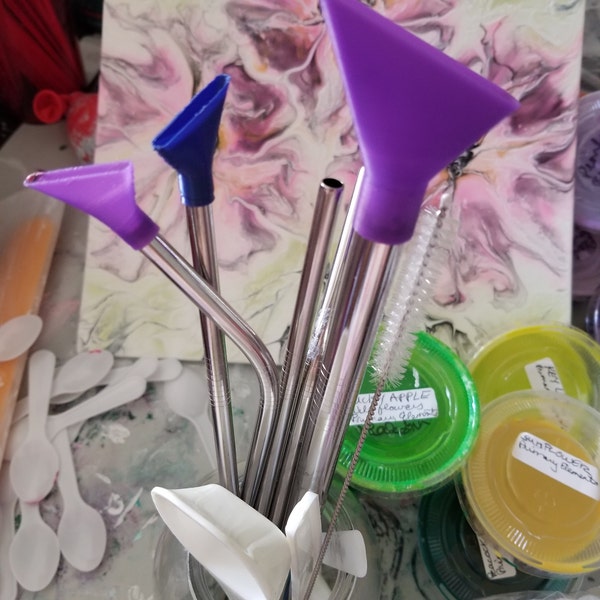 New Set of 6 Straight Straw Nozzle Attachments for Boom Gel Stain ...