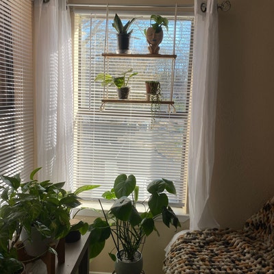 Hanging Window Shelves Window Plant Shelf 2 Tiered Window Floating ...