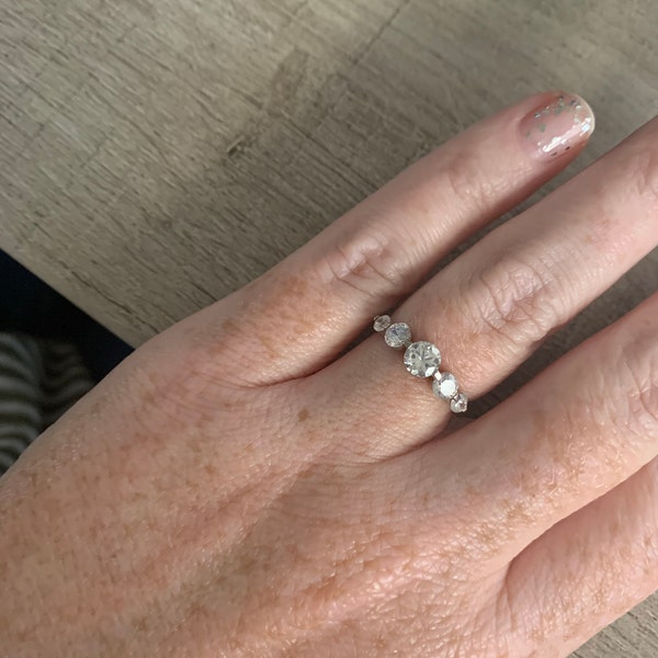 Unique Five Stone Wedding Ring Brilliant Cut Diamond Engagement Ring ...
