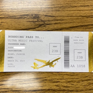 Printable, Disney Pretend Pass, Personalised, Surprise Trip, Fake ...