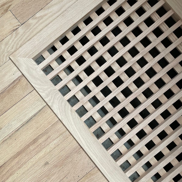 Custom Made to Your Size Large TRIMMED WOOD Floor Grate Wall Register ...