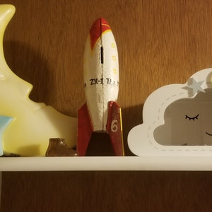 Cast Iron Rocket Ship Moon Collectible Coin Money Savings Bank Space ...