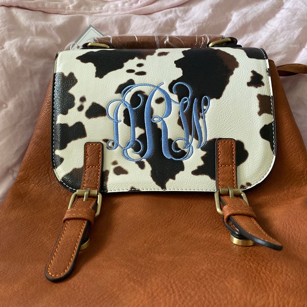 Cow Print Convertible Backpack Shoulder Bag, Personalized Purse ...