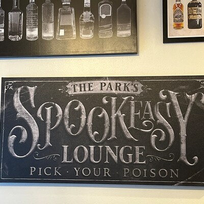 Halloween Sign Spookeasy Lounge Personalized Home Wall Decor Creepy ...
