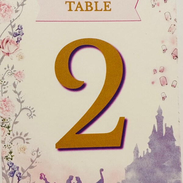 Tangled Table Number, Wedding Table Number, Lavender Editable Sign ...