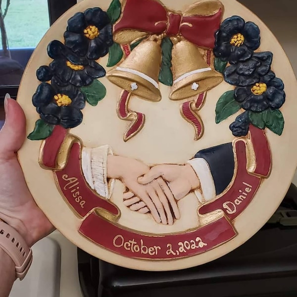 Ceramic Hand Painted, Personalized Wedding Plate - Etsy