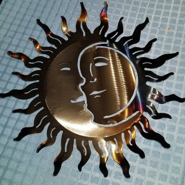 Wrought Iron Sun and Moon Sculpture, Wall Art - Etsy