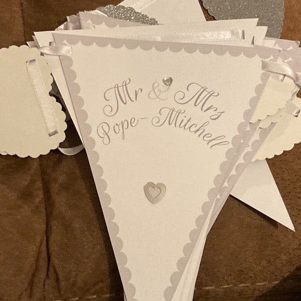 Personalized Engagement Bunting - Personalised Lilac Engagement Banner ...