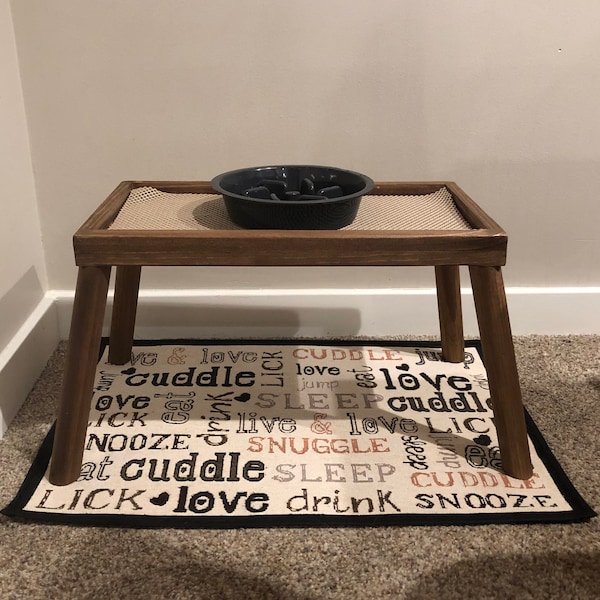 Dog Food Table Stand | Dog Dinner Table | Elevated Rustic Farmhouse Dog ...