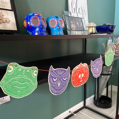 Folk Art Skeleton Coffin Relief Print Halloween Decor Memento Mori ...