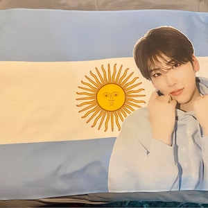 Enhypen Jake Wearing Hoodie Flag Banner, Enhypen Jake American Tapestry ...