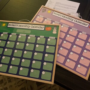 Monthly Kids Magnet Calendar, Schedule, Activity Chart Personalized ...