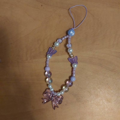 Cube Crystal Phone Charm With Pearl Heart Y2K Style Pink - Etsy