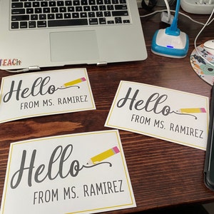 Hello From Teacher Postcards Personalized Teacher Note Cards to ...