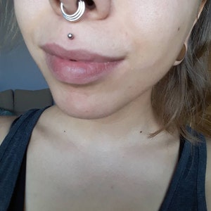 Triple Stack Septum Ring in Sterling Silver Three Layered Nose Ring ...