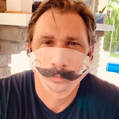 Face Mask, man With Moustache, Cotton, Filter Pocket, Nose Wire ...