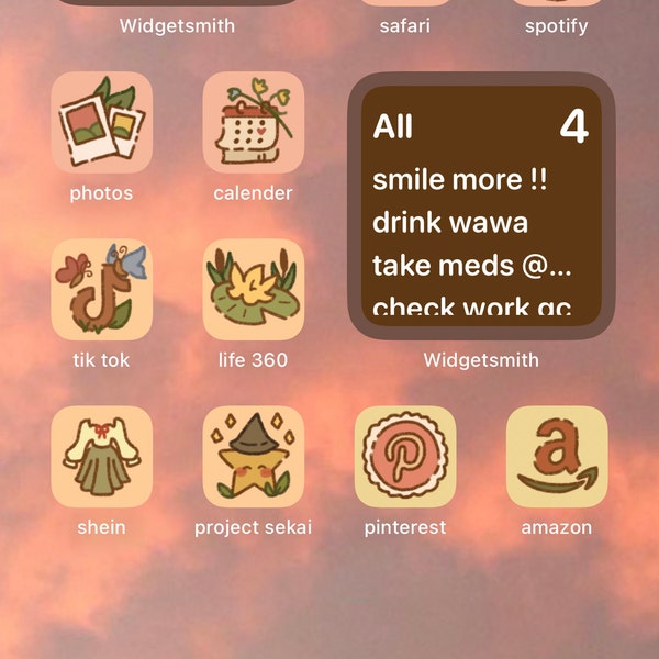 ORIGINAL Cottagecore / Fall Aesthetic App Icons | Hand Drawn | Ios and ...