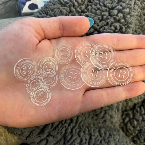 Personalised Buttons | Custom Acrylic Buttons | Branding Labels ...