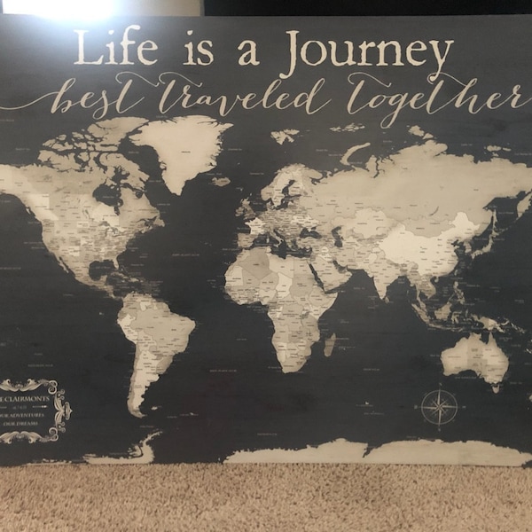 Our Adventures, World Map, Map for Couple Who Love Traveling. Wedding ...