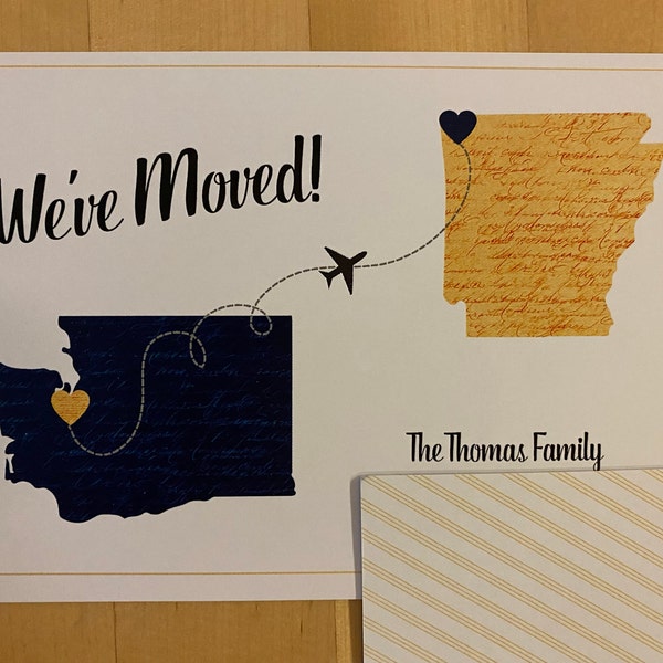 Moving Announcement, New Home, Moving, Change of Address, Personalized ...
