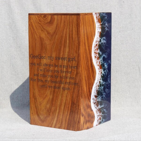 Ocean Sea Cremation Urn, Wooden Memorial Keepsake, Personalized Urn - Etsy
