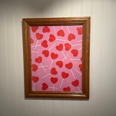 Heart Lollipop Print Digital Art Download Cute Valentine's Decor Heart ...