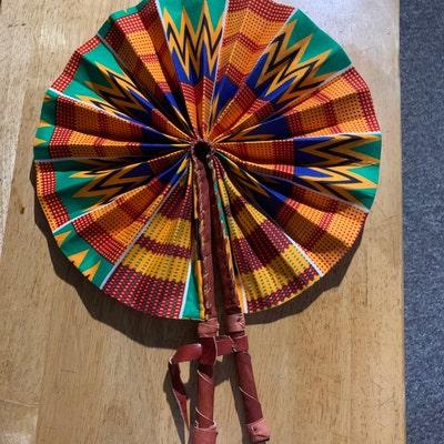 Set of 12 Mixed Print Hand Made African Folding Fans From Kenya - Etsy