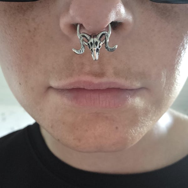 Stainless Steel Septum Clicker: Gothic Emo Punk Nose Ring 16G 10mm - Etsy